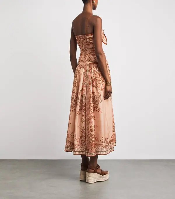 Zimmermann Silk Paisley Aster Midi Dress - Pink