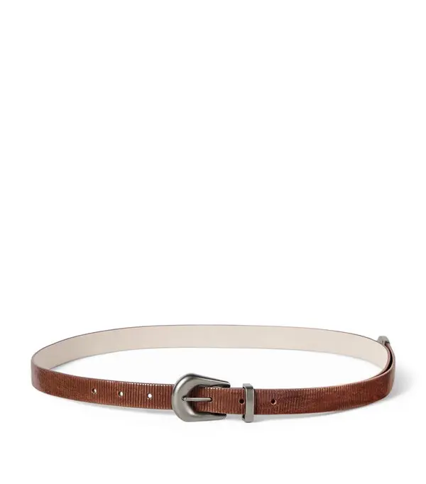 Brunello Cucinelli Textured Leather Belt - Brown