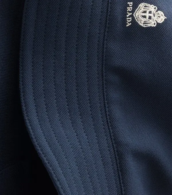 Prada Cotton Piqué Embroidered Bucket Hat - Blue