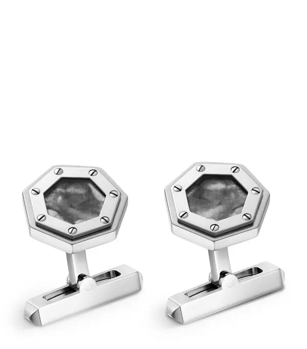 Cartier Sterling Silver Santos De Cufflinks - Grey