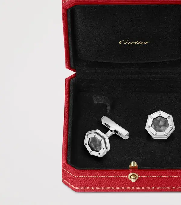 Cartier Sterling Silver Santos De Cufflinks