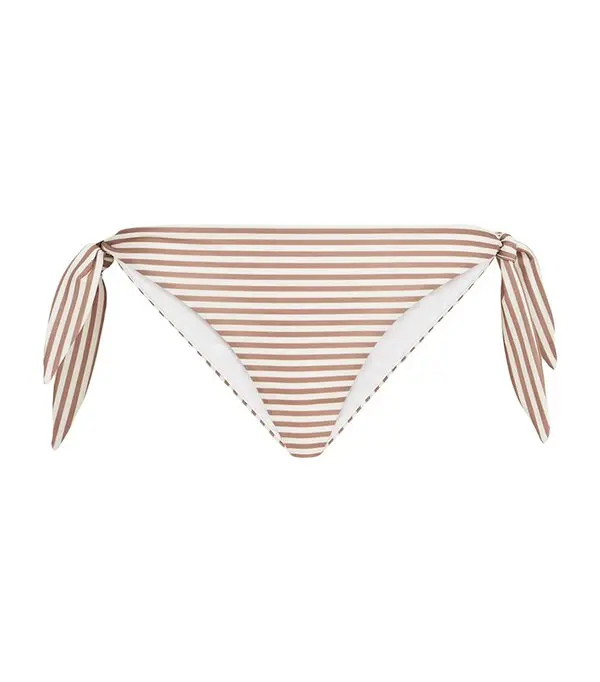 Brunello Cucinelli Striped Side-tie Bikini Bottoms - Black