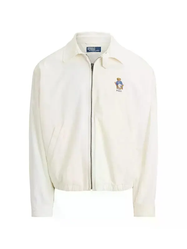 Polo Ralph Lauren Bear Embroidered Twill Jacket - White