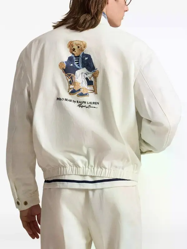 Polo Ralph Lauren Bear Embroidered Twill Jacket - White