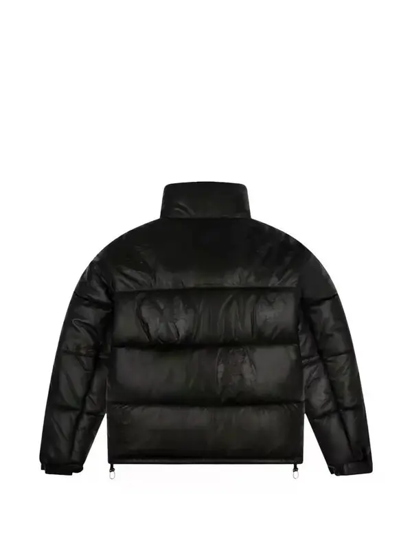 DENIM TEARS Embossed Wreath Leather Puffer Jacket