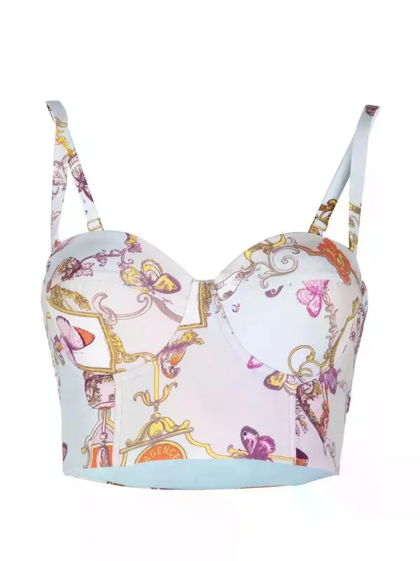 L'Agence Sonya Crop Top - Blue