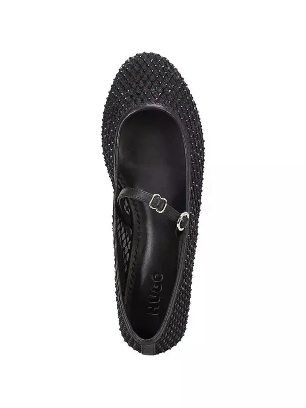 Hugo Embellished Strap-detail Ballet Flats