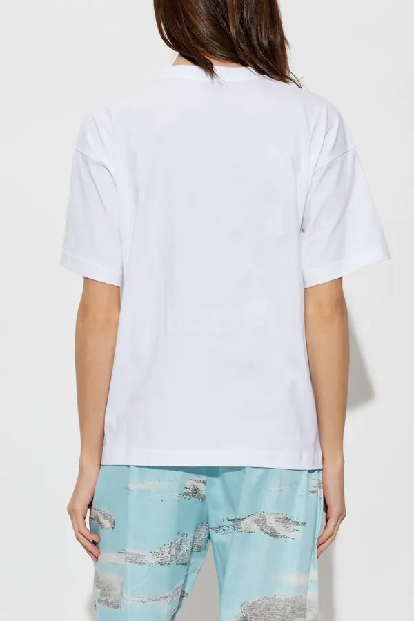 Moschino Printed Cotton T-shirt With Goose Graphic