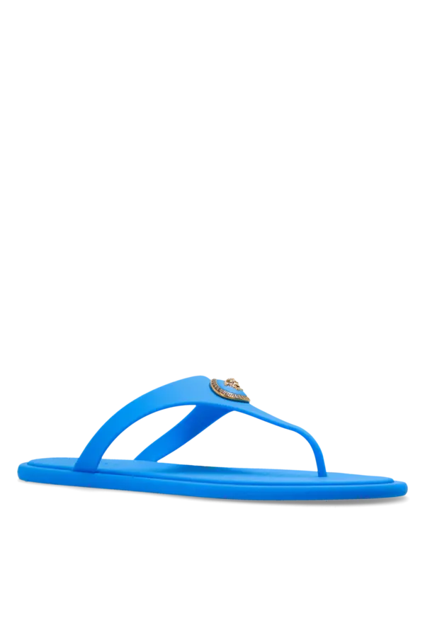 Versace Rubber Flip-flops With Medusa Medallion - Blue