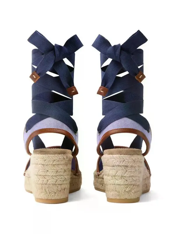Versace Lola Suede Wedge Espadrille Sandals