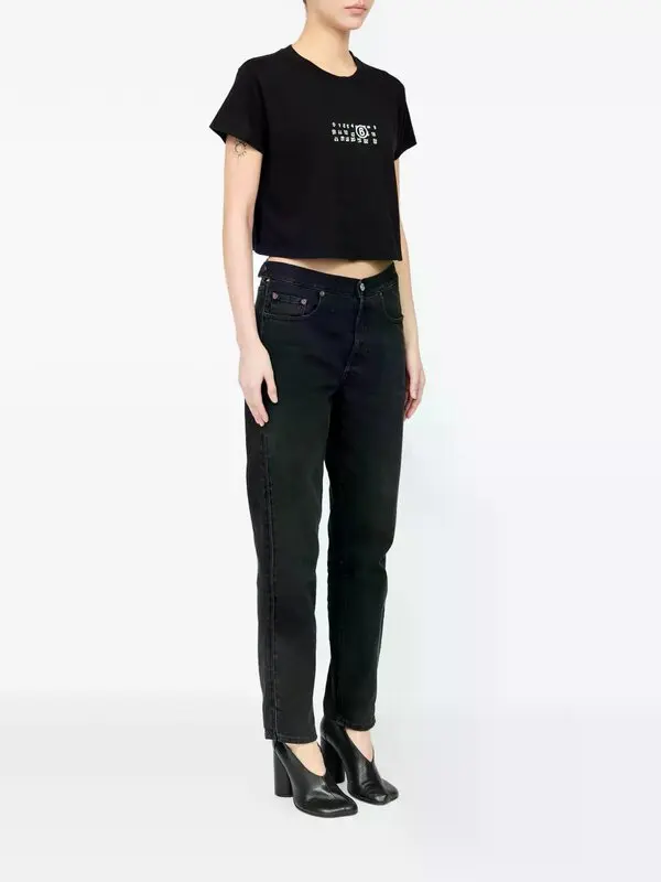MAISON MARGIELA Overdyed Numeric Logo T-shirt - Black