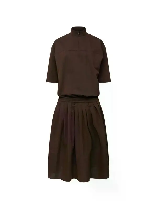MAISON MARGIELA Wool Shirting Shirt Dress - Brown