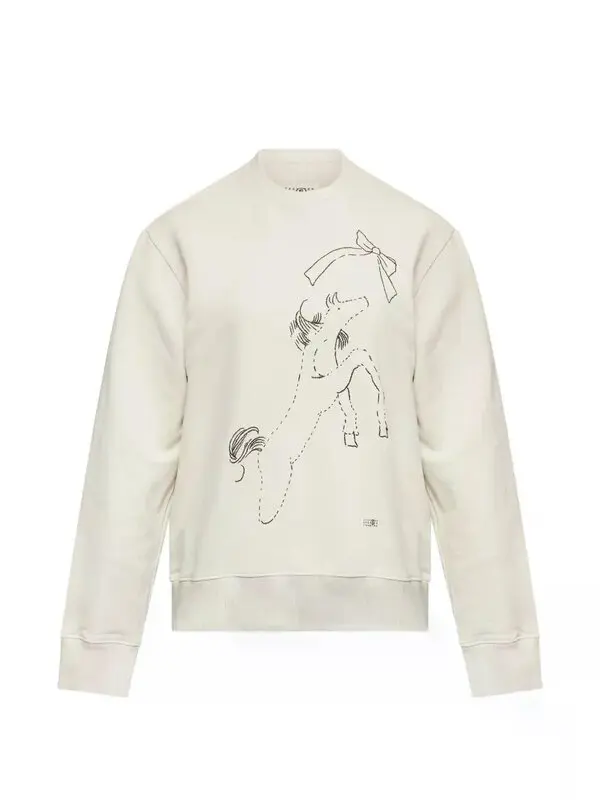 MAISON MARGIELA Horse Print Sweatshirt - Neutrals