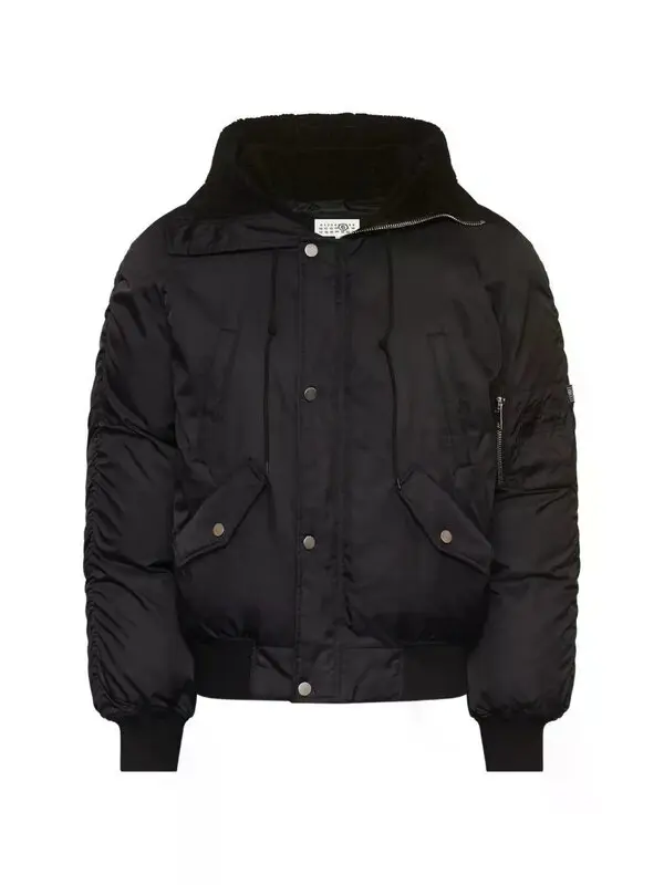 MAISON MARGIELA Hooded Nylon Bomber Jacket - Black