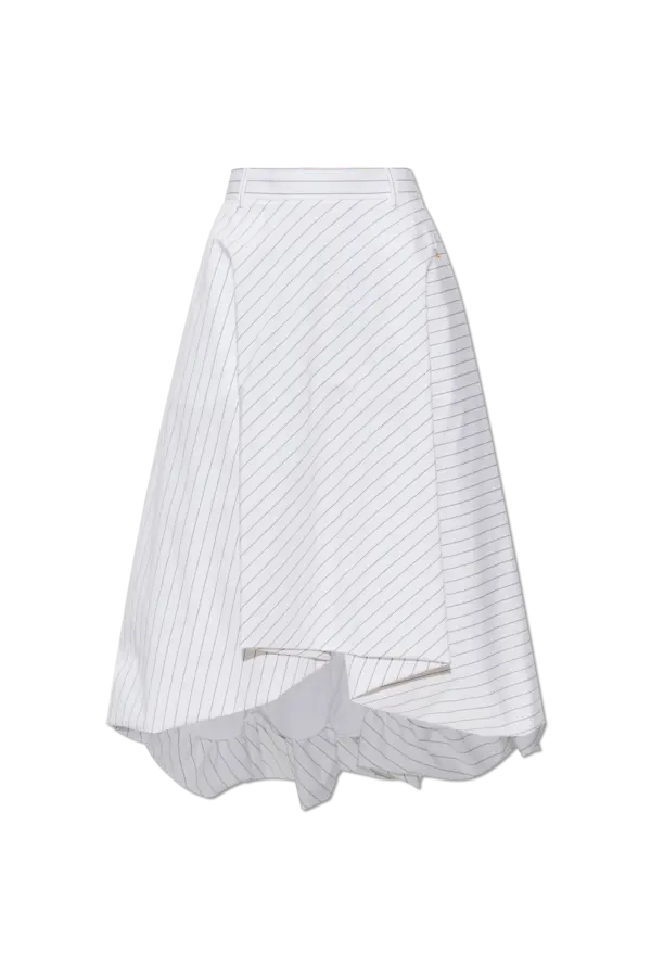 Moschino Asymmetrical Pinstriped Skirt - White