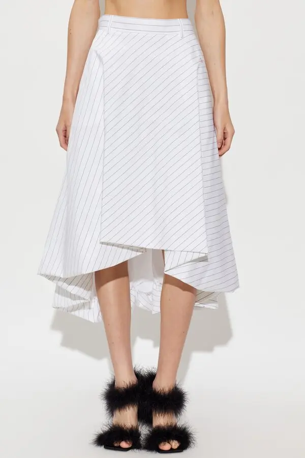 Moschino Asymmetrical Pinstriped Skirt
