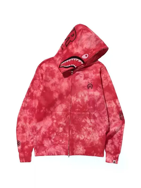 A BATHING APE Shark Tie-dye Hoodie - Red