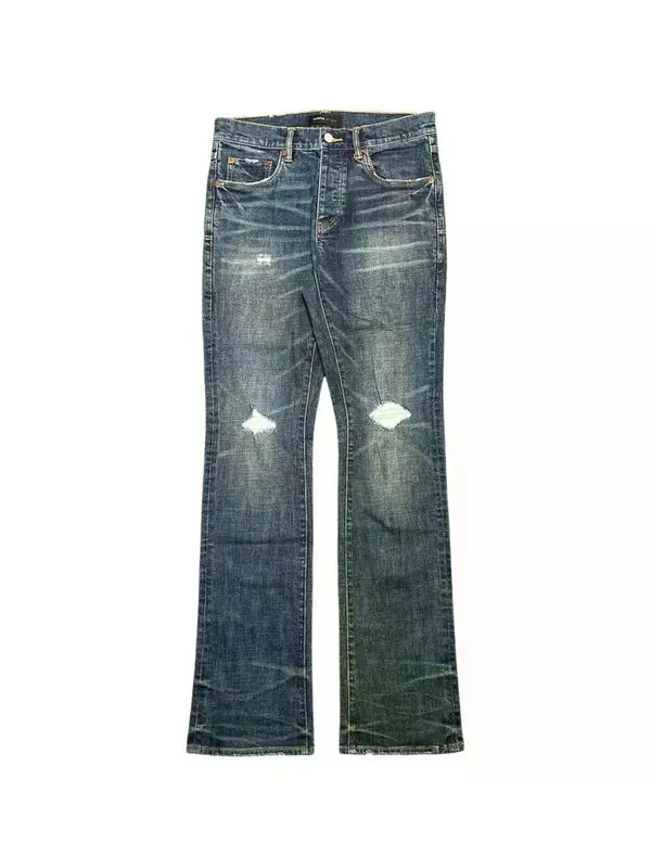 PURPLE BRAND P002 Mid-rise Slim-fit Distressed Jeans - Blue