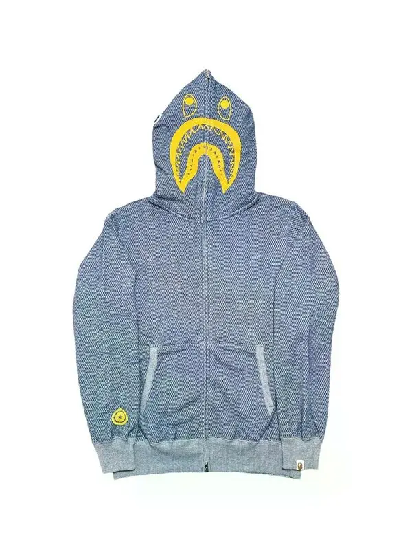 A BATHING APE Textured Shark Zip-up Hoodie