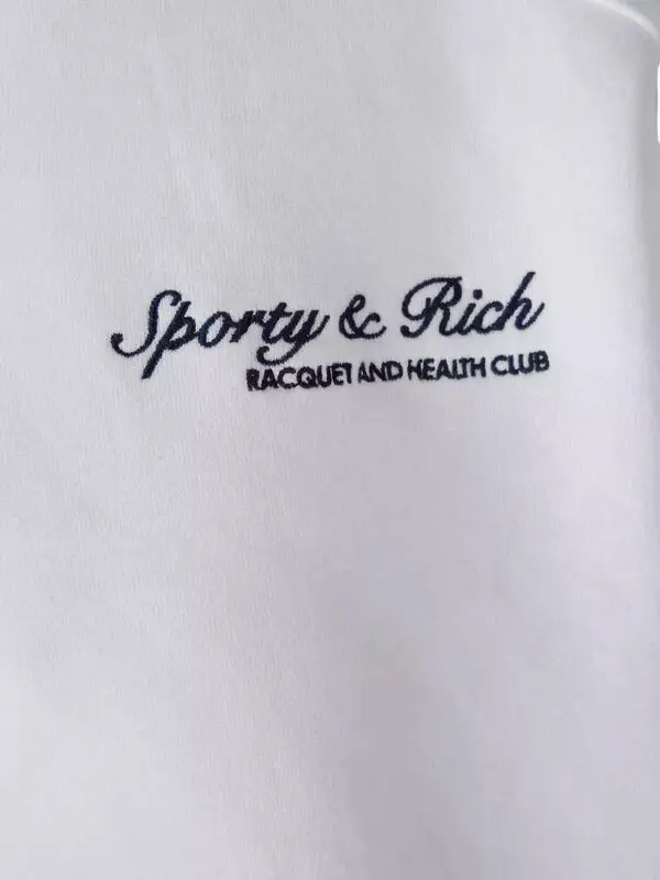 SPORTY & RICH Syracuse Logo-embroidered Quarter-zip Sweatshirt