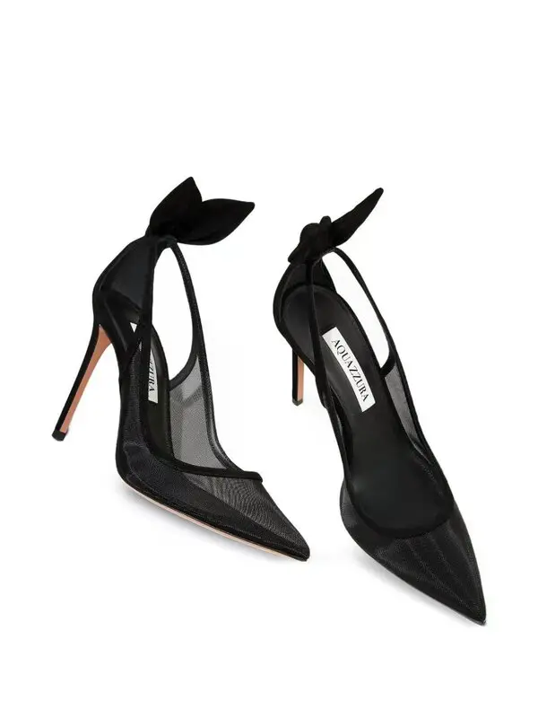 AQUAZZURA Bow Tie Mesh Heeled Pumps