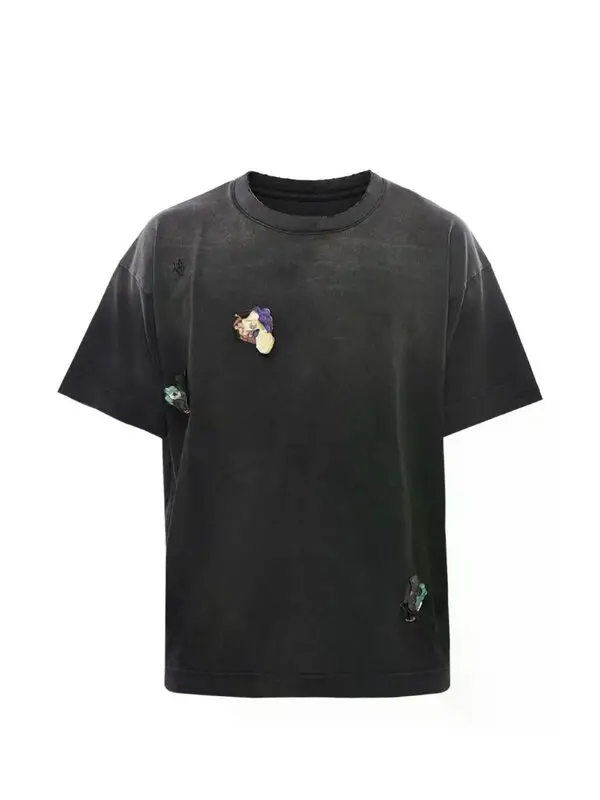 Givenchy Washed-effect Appliqué T-shirt - Grey