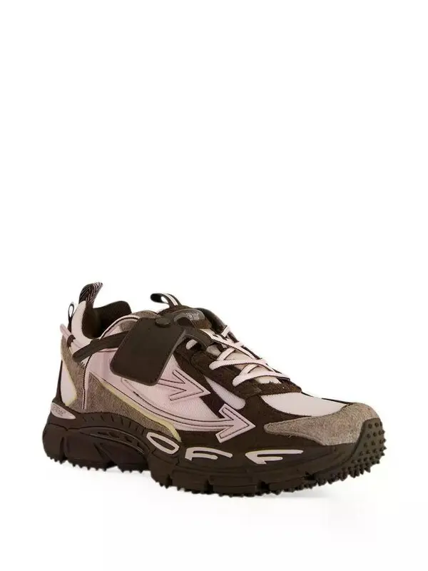 Off-White Suede Arrow Motif Sneakers - Brown