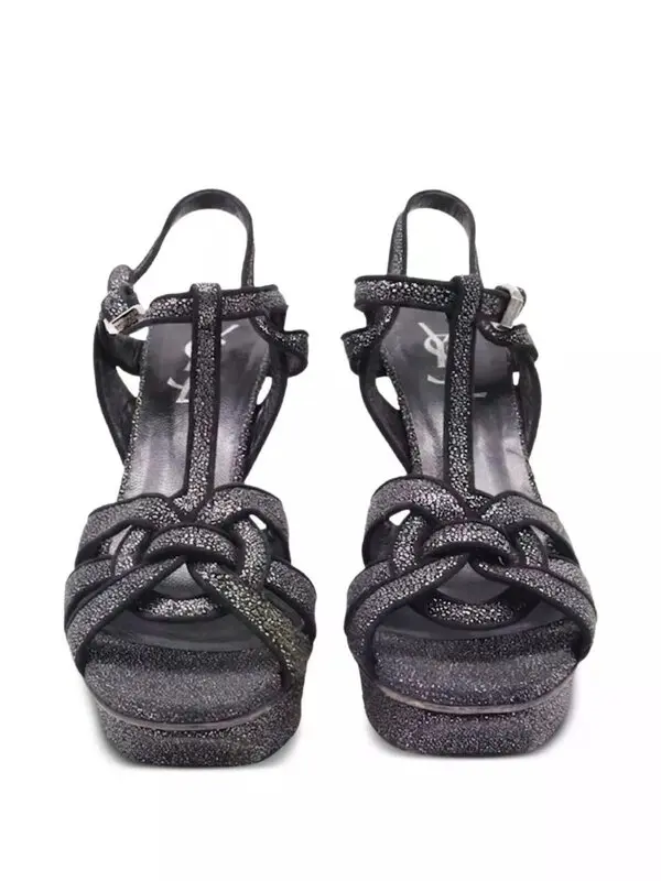 Saint Laurent Glittered Platform Sandals
