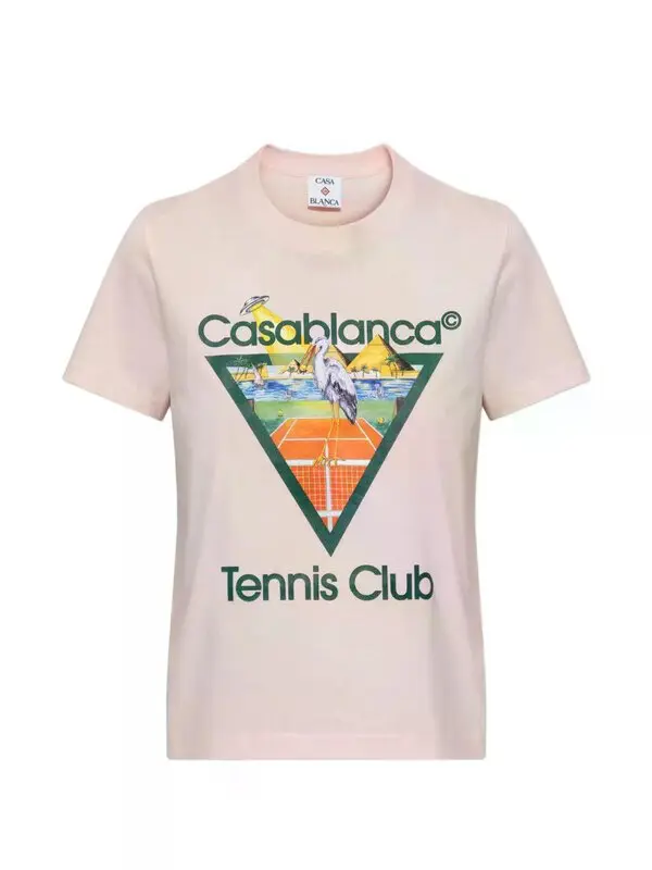 Casablanca Tennis Club Graphic Print T-shirt - Pink