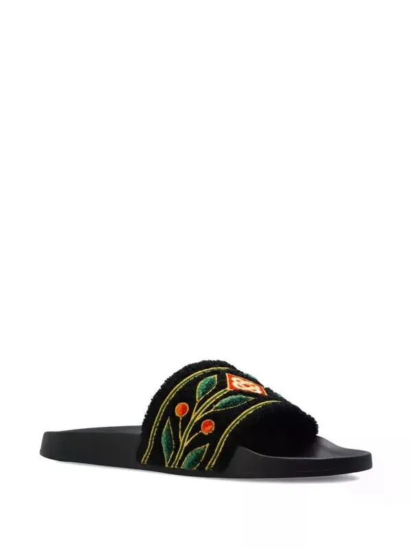 Casablanca Embroidered Logo Slides