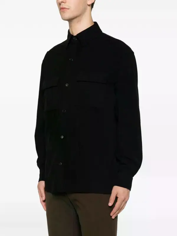 Karl Lagerfeld Corduroy-texture Flap-pocket Overshirt
