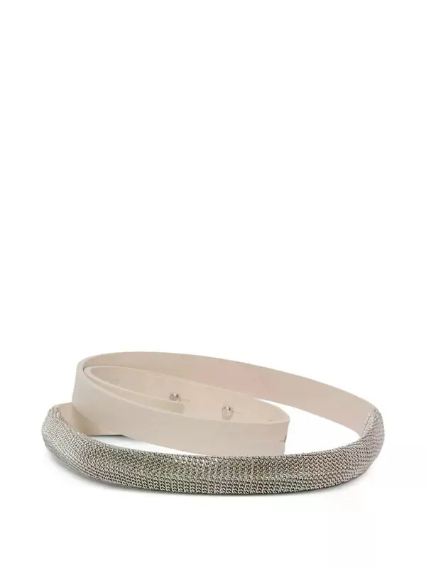 Orciani Alba Leather Belt With Chain Embellishment - Silver