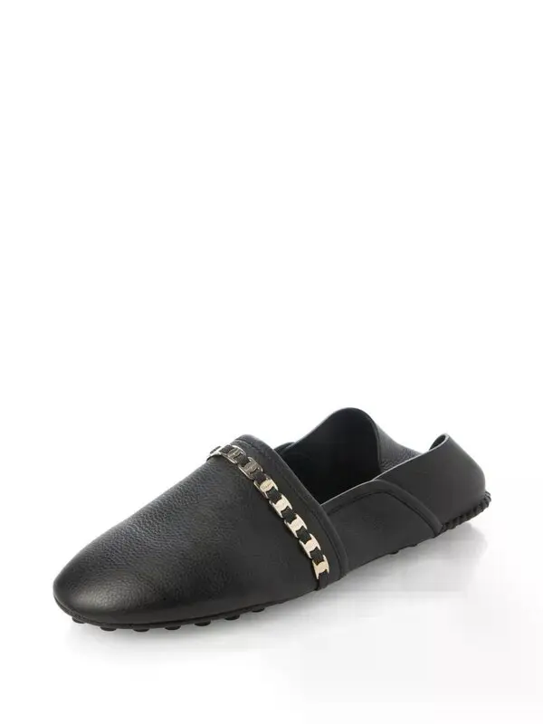 FERRAGAMO Chain-strap Leather Ballet Flats
