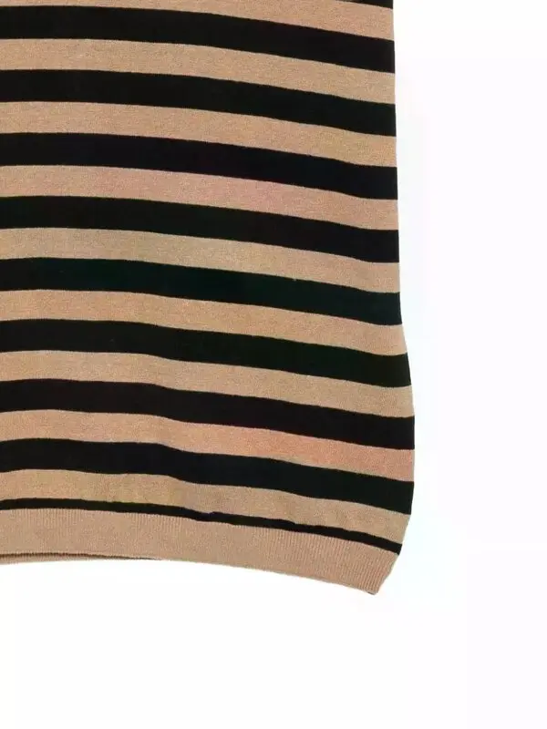 AMARANTO Striped Short-sleeve Polo Shirt