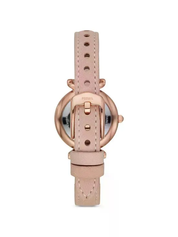 Fossil Carlie Mini 28mm Watch With Pink Leather Strap