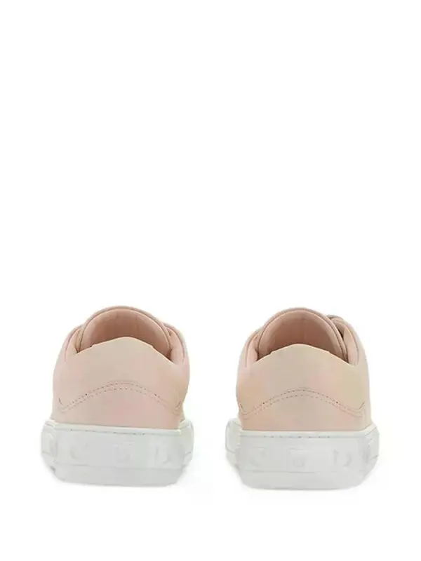 FERRAGAMO Gancini Plaque Leather Sneakers