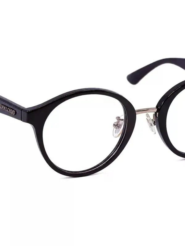 JIMMY CHOO Round-frame Glitter-embellished Glasses