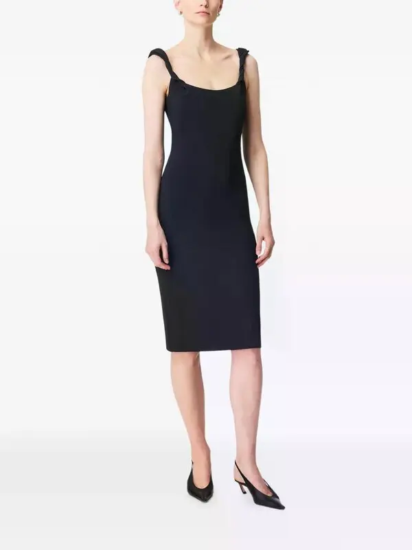 Another Tomorrow Twist-strap Midi Dress