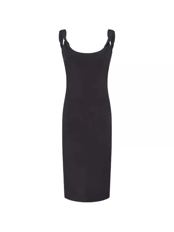 Another Tomorrow Twist-strap Midi Dress
