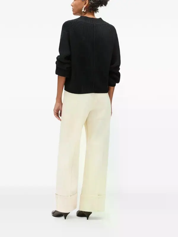 Another Tomorrow Ribbed Cropped Cardigan