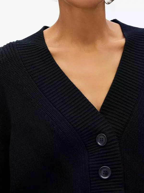 Another Tomorrow Ribbed Cropped Cardigan