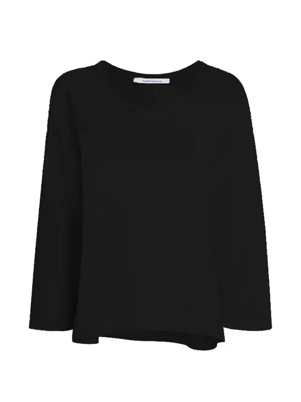 Another Tomorrow Scoop-neck Long Sleeve Sweatshirt