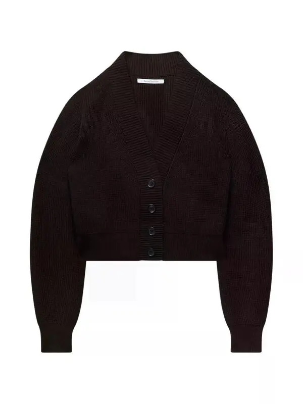 Another Tomorrow Ribbed Cropped Cardigan