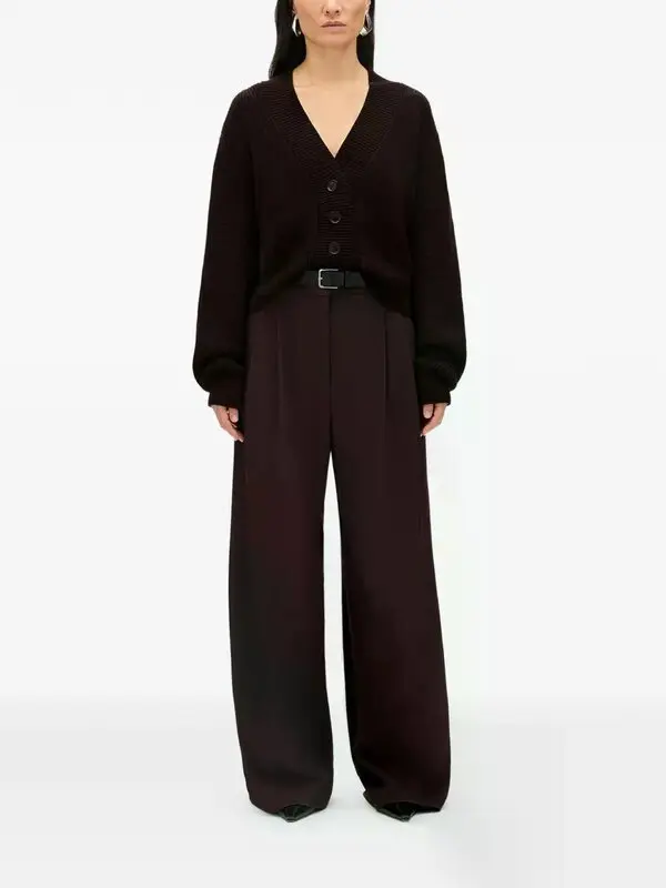 Another Tomorrow Ribbed Cropped Cardigan