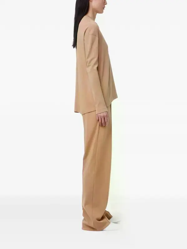 Another Tomorrow Seamed Long-sleeve Top