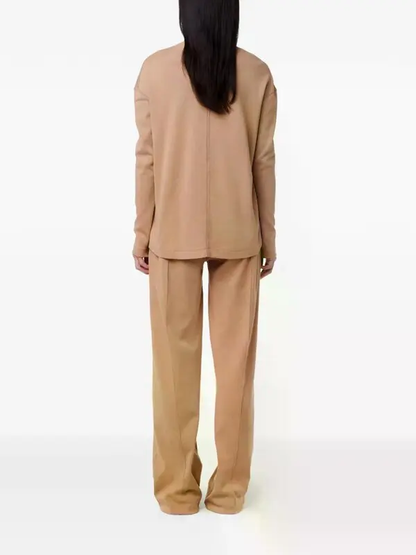Another Tomorrow Seamed Long-sleeve Top