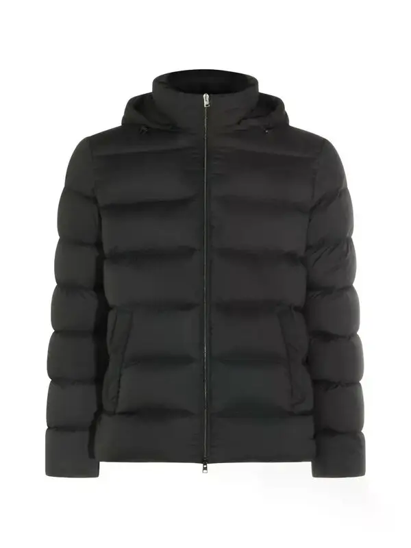 Herno Quilted Hooded Jacket - Black