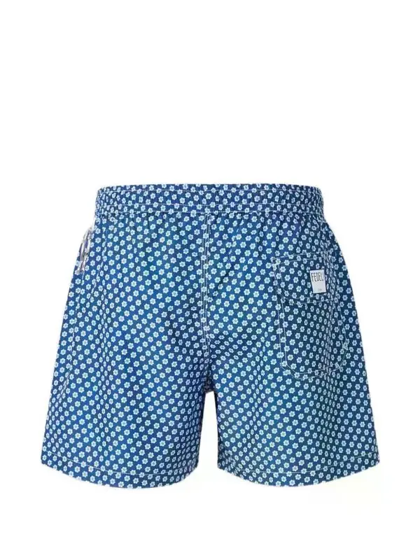 Fedeli Drawstring Swim Shorts With Floral Motif