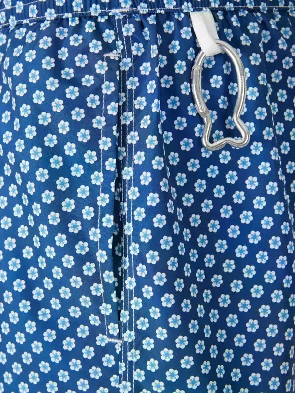 Fedeli Drawstring Swim Shorts With Floral Motif