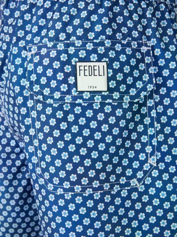 Fedeli Drawstring Swim Shorts With Floral Motif
